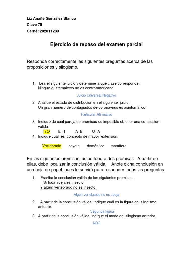 Ejercicio de repaso segundo parcial | PDF | Lógica