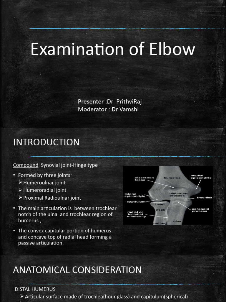 Examination of Elbow | PDF | Elbow | Anatomical Terms Of Motion
