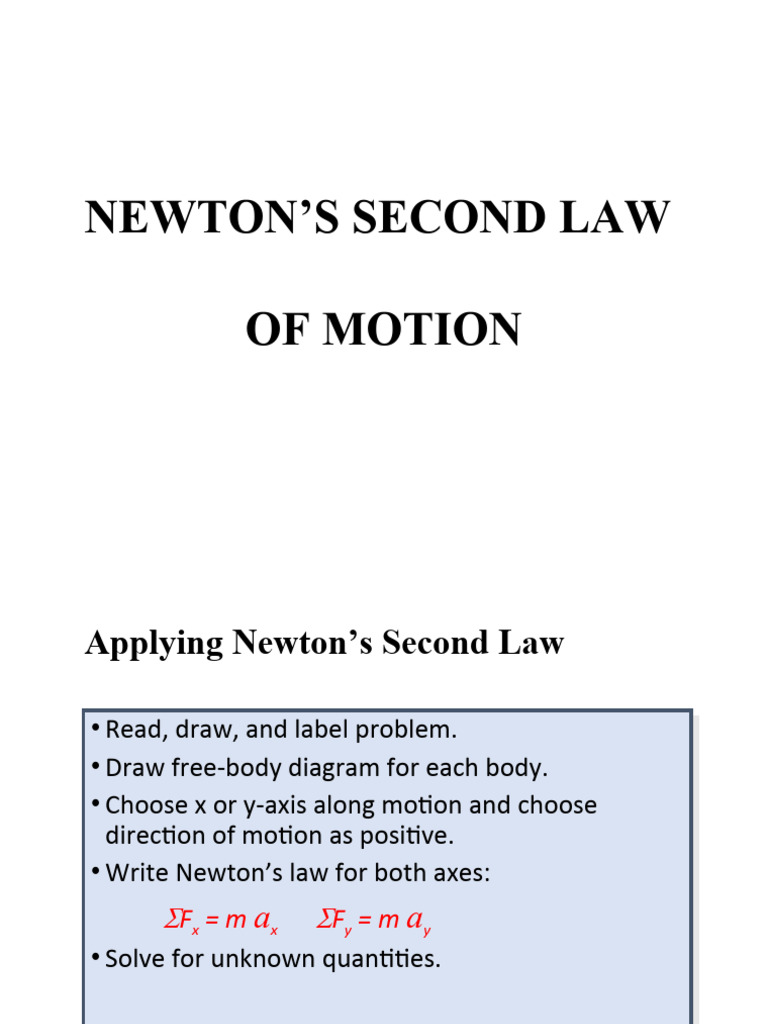 Newton's Second Law | Download Free PDF | Force | Tension (Physics)