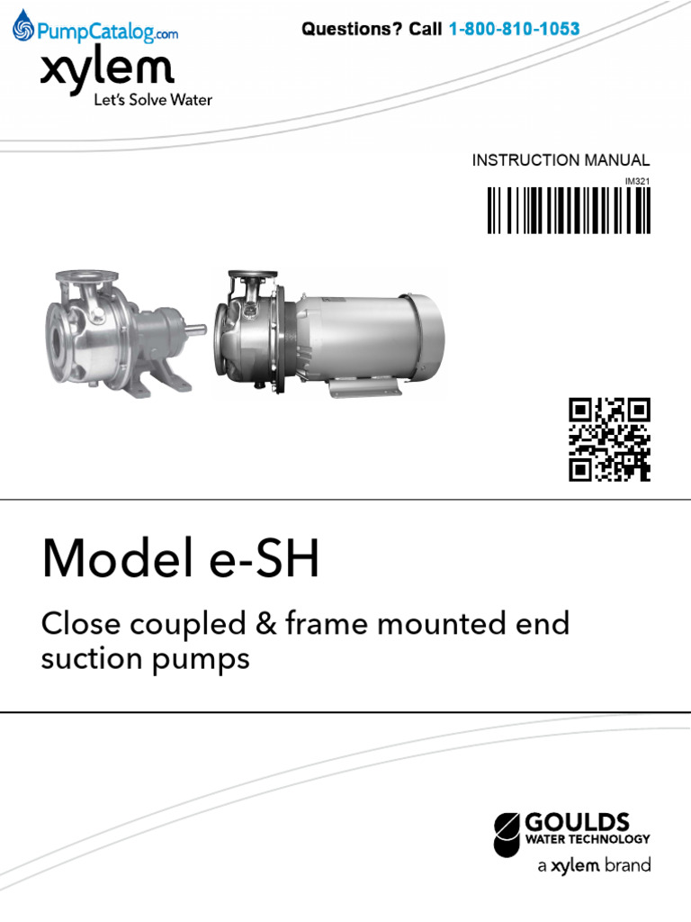 Goulds e SH Pumps Close Coupled Frame Mount Instruction Manual | PDF ...