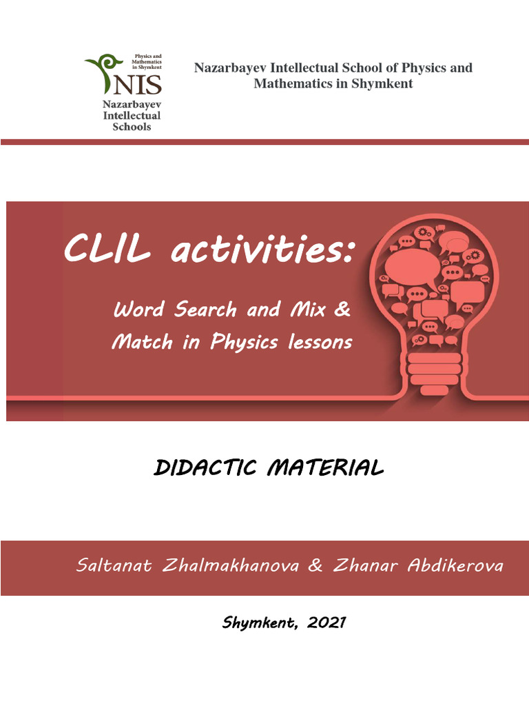CLIL Activities Word Search and Mix and Match in Physics Lessons | PDF