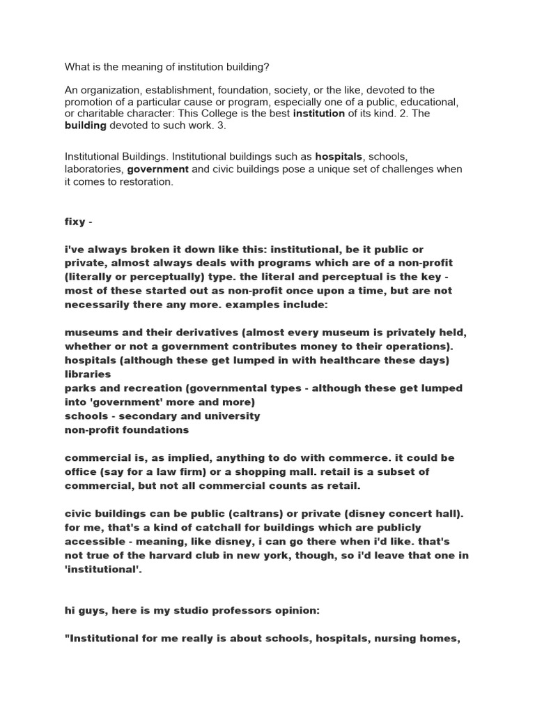 What Is The Meaning of Institution Building | PDF | Philosophy