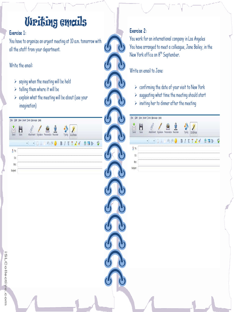 Email Writing Exercises for Meetings | PDF