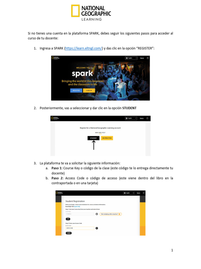 TUTORIAL REGISTRO DE ESTUDIANTE EN SPARK | PDF