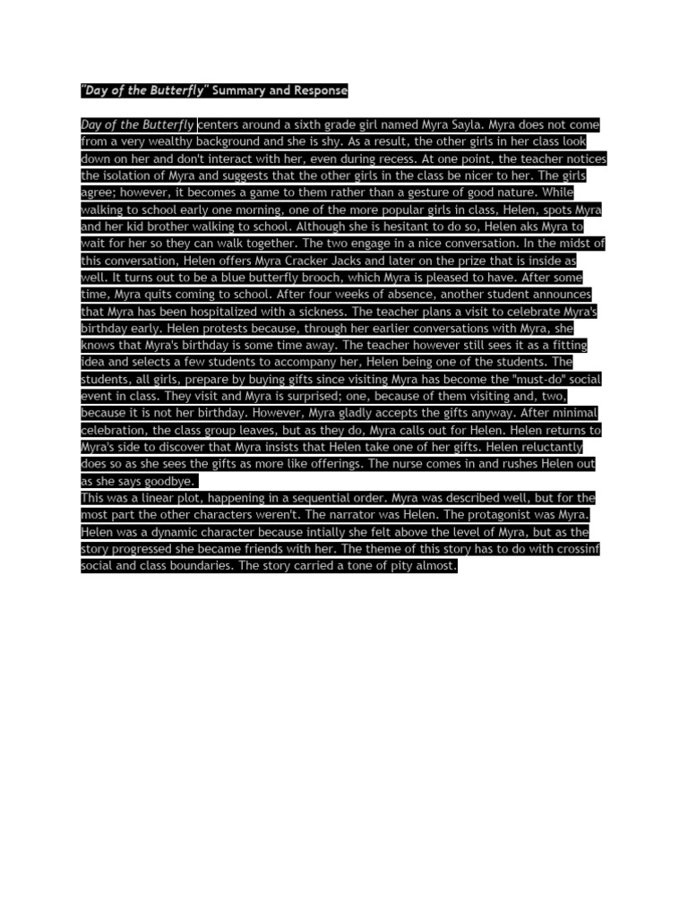 Day of the Butterfly | PDF