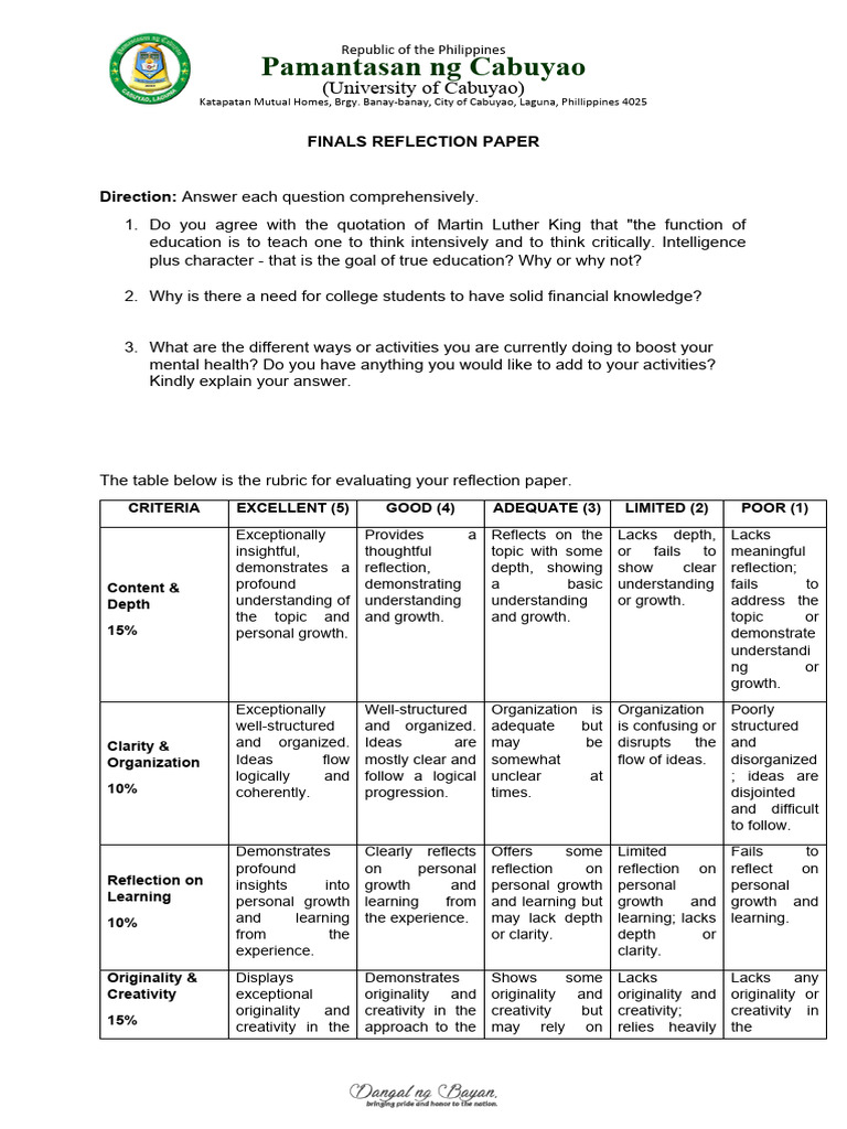 Finals Reflection Paper (20240109151410) | Download Free PDF | Creativity | Behavioural Sciences