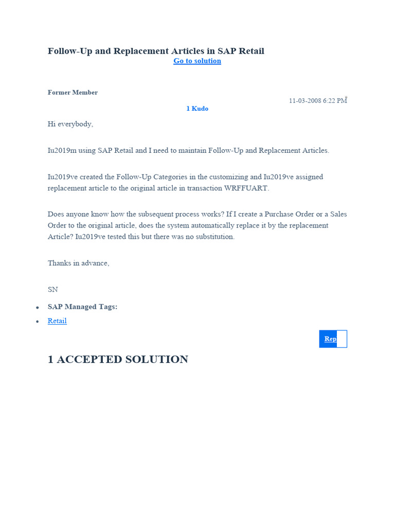 SAP Retail Follow-Up Article Guide | PDF | Information Technology ...