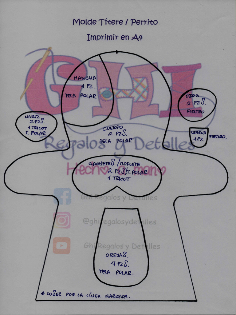 Molde Títere de Perrito | PDF