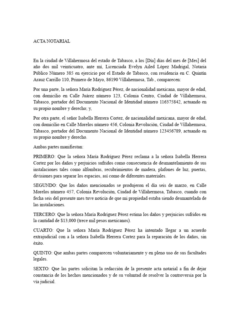 ACTA NOTARIAL 2 | PDF | México