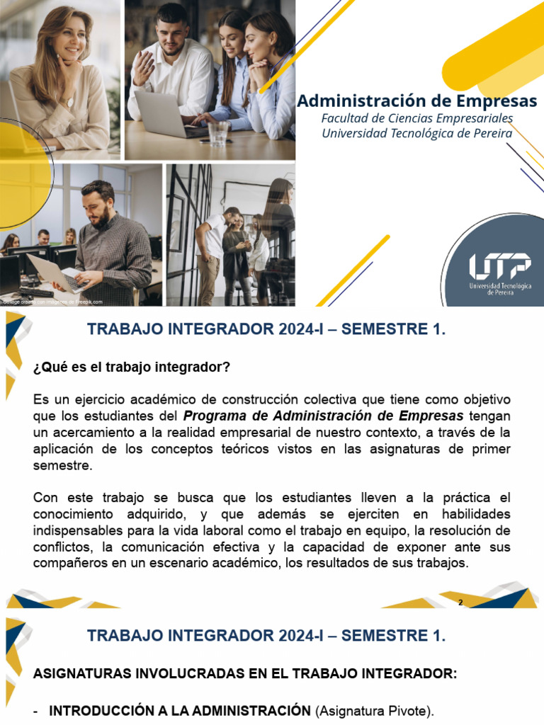 Trabajo integrador 2024-1 Orientaciones | PDF | Maestros