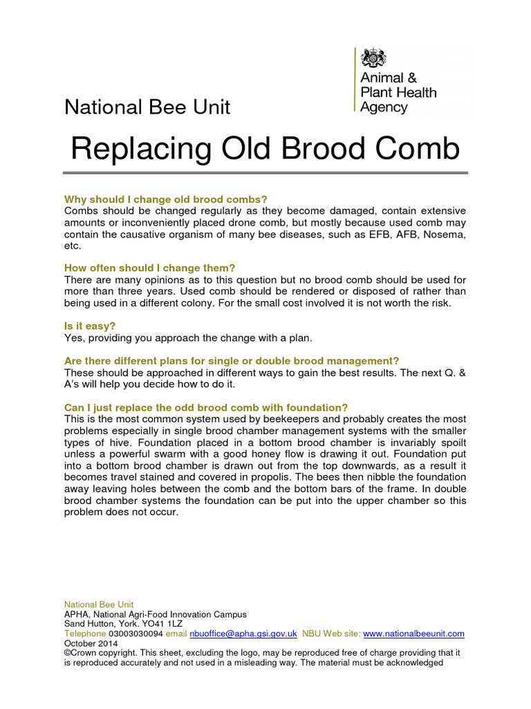 Replacing_Old_Brood_Comb | PDF | Beekeeping | Bees