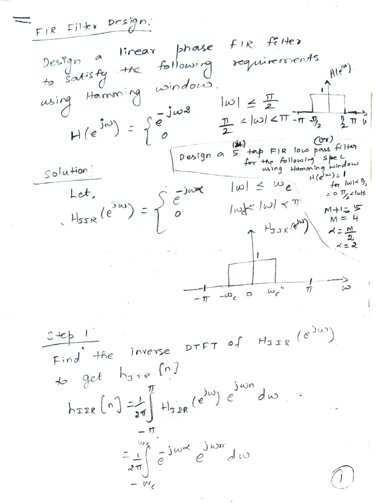 Problems on FIR Filter Design | PDF