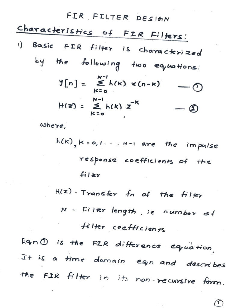 FIR Filter Characteristics | PDF | Electrical Engineering | Applied ...