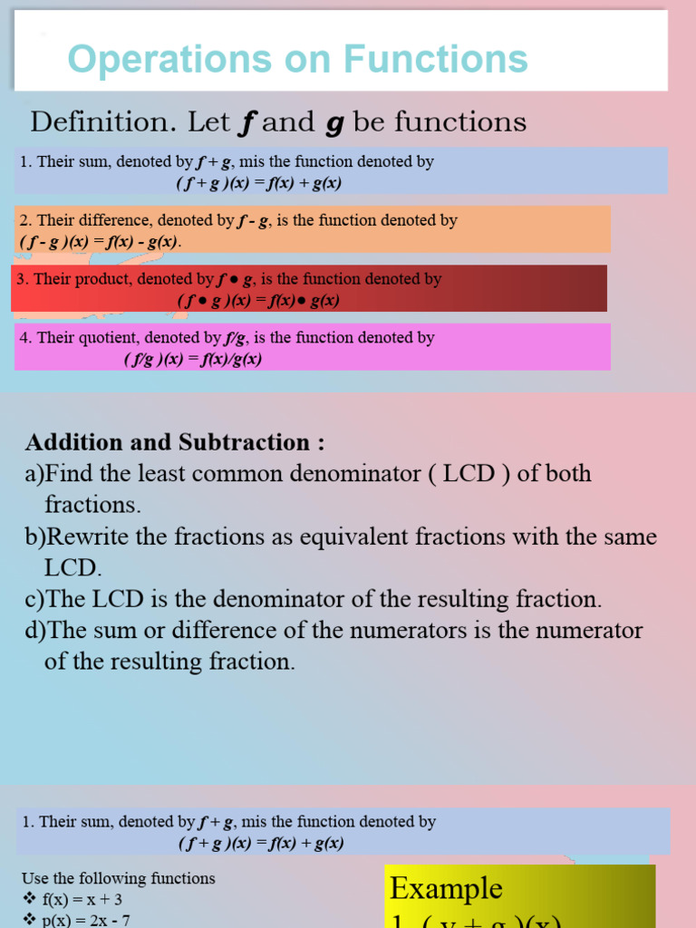 Gen. Math Operation On Functions | PDF | Division (Mathematics ...