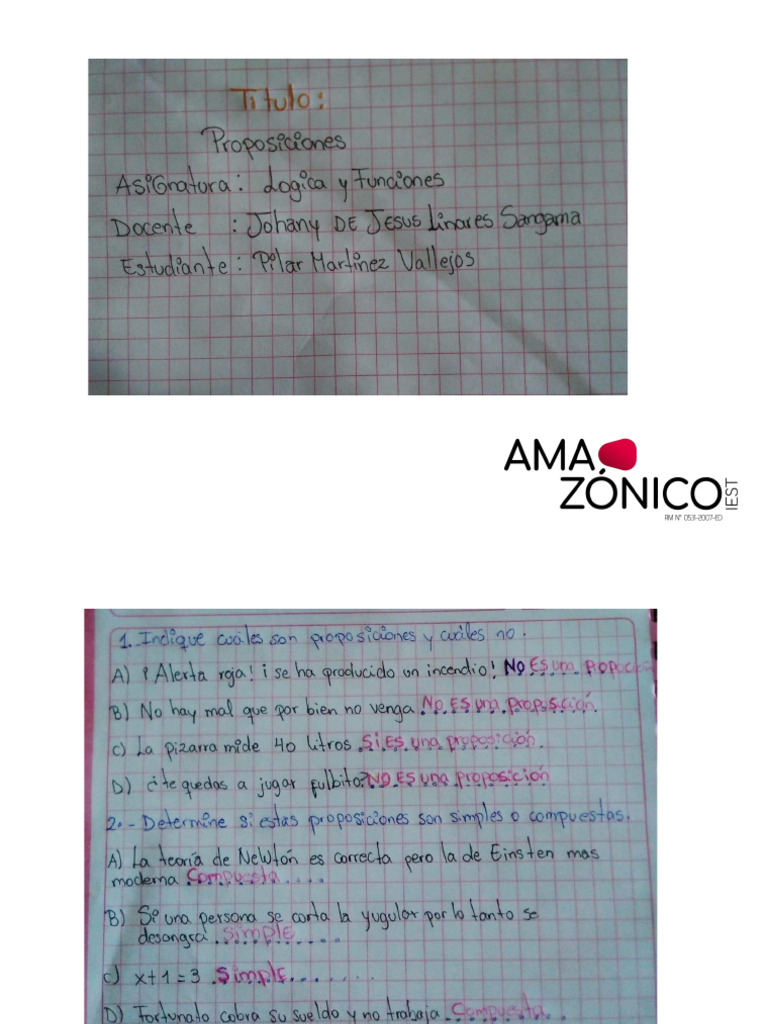 Tarea 1 Proposiciones Pilar | PDF