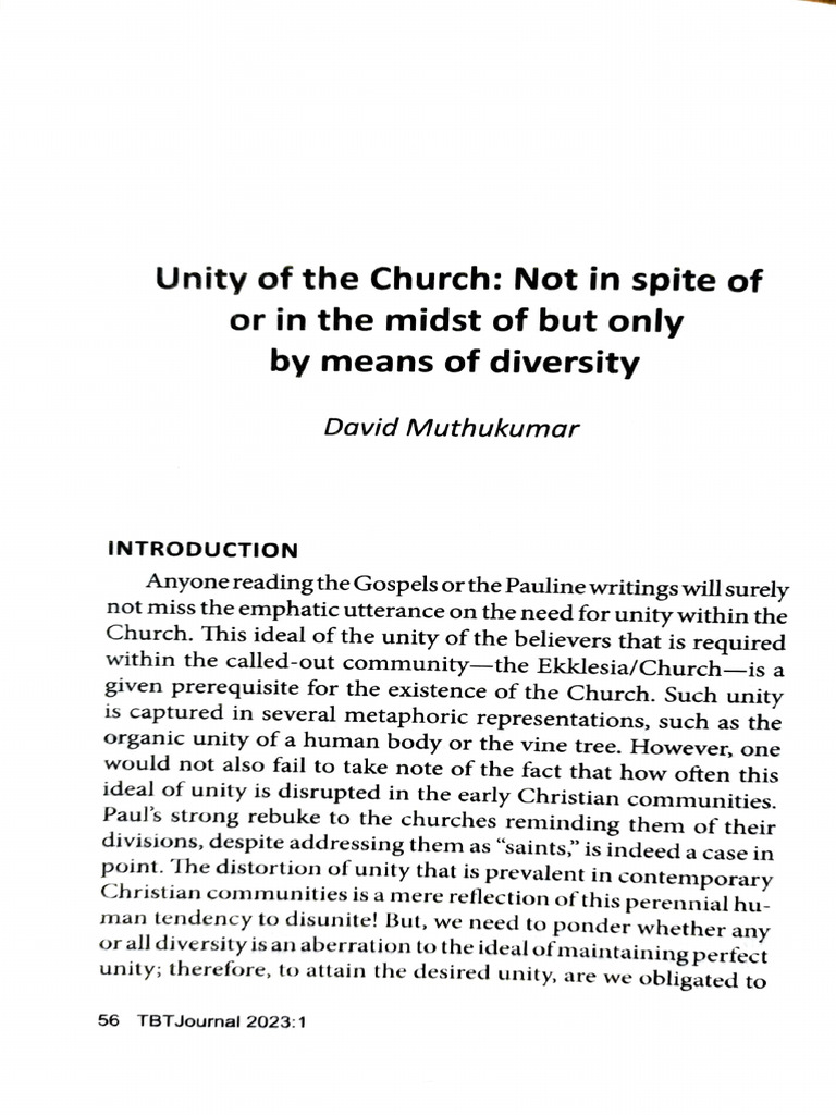 Unity Through Embracing Diversity | PDF | Eucharist | Jesus
