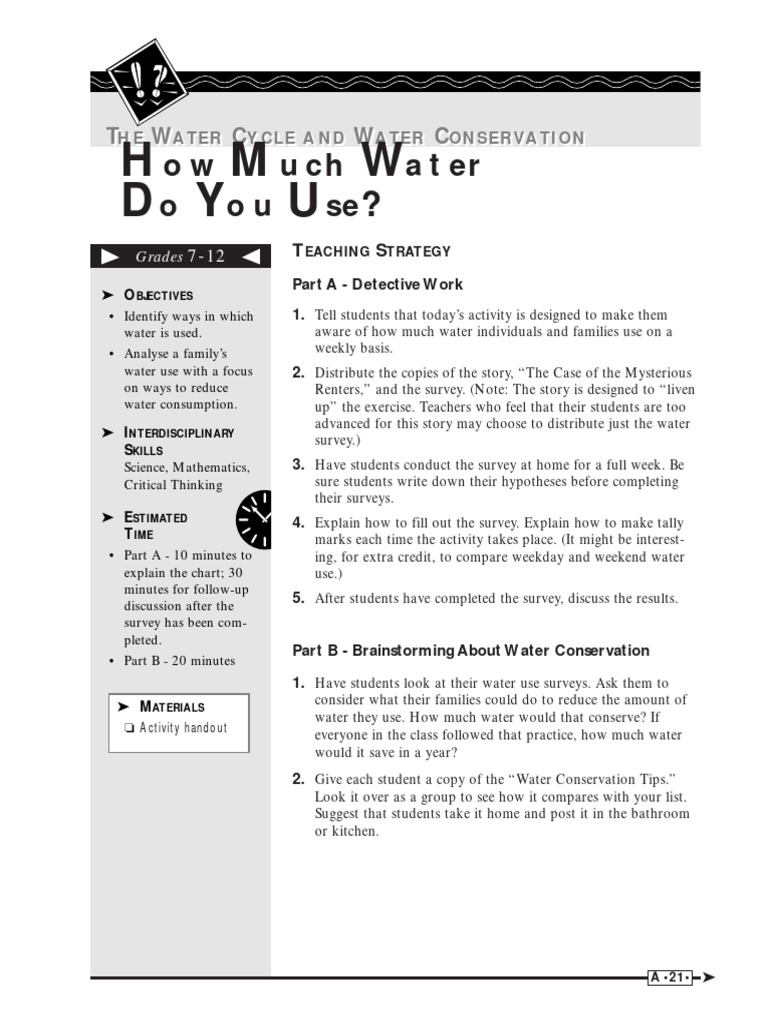 water survey | PDF | Bathroom | Water Conservation