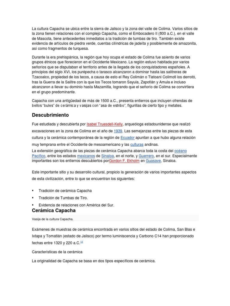 Capacha | PDF | America latina | Arqueología