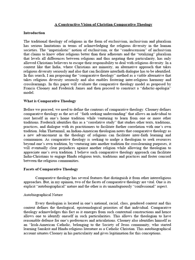 Constructive Christian Comparative Theology | PDF | Interfaith Dialogue ...