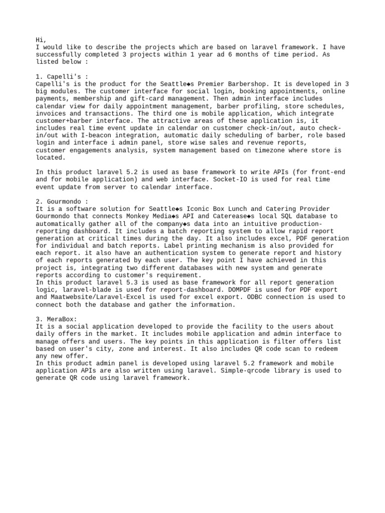 Project Description | Download Free PDF | Databases | Software Framework