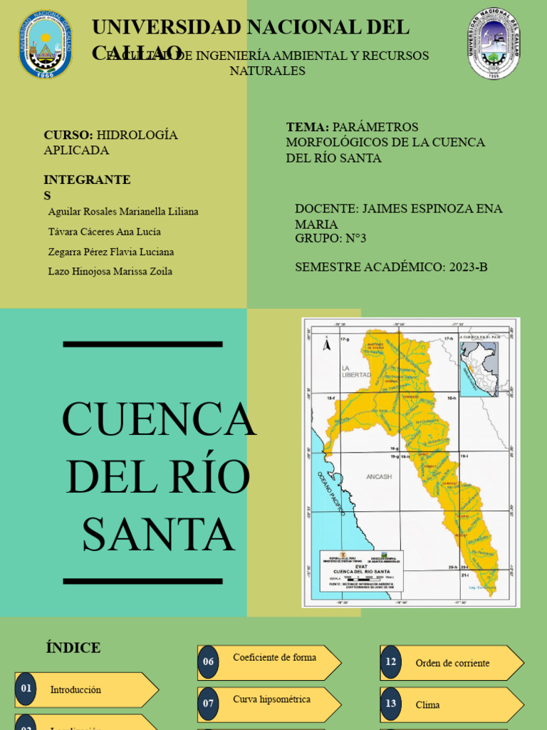 Parámetros Morfológicos del Río Santa | PDF | Cuenca de drenaje | Río