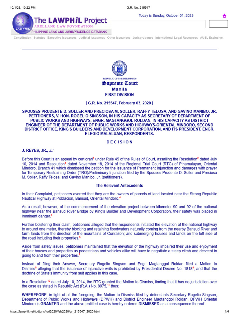 Supreme Court Ruling on Injunction Case | PDF | Injunction | Equity (Law)