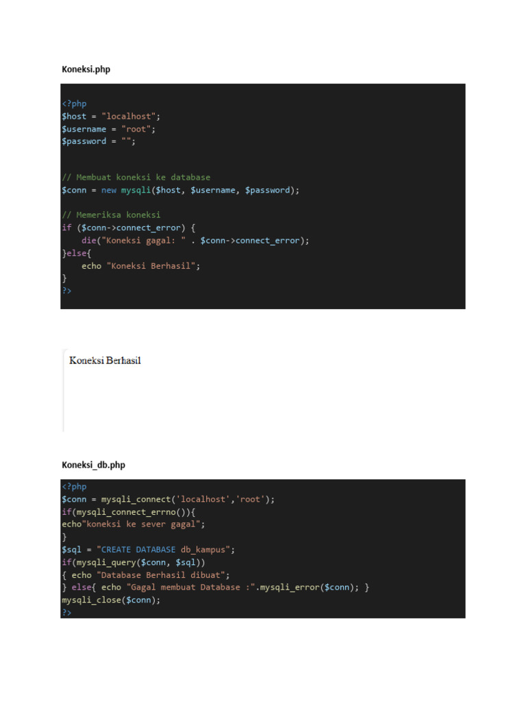 Skrip PHP untuk Manajemen Database | PDF | Desain Perangkat Lunak | Basis data