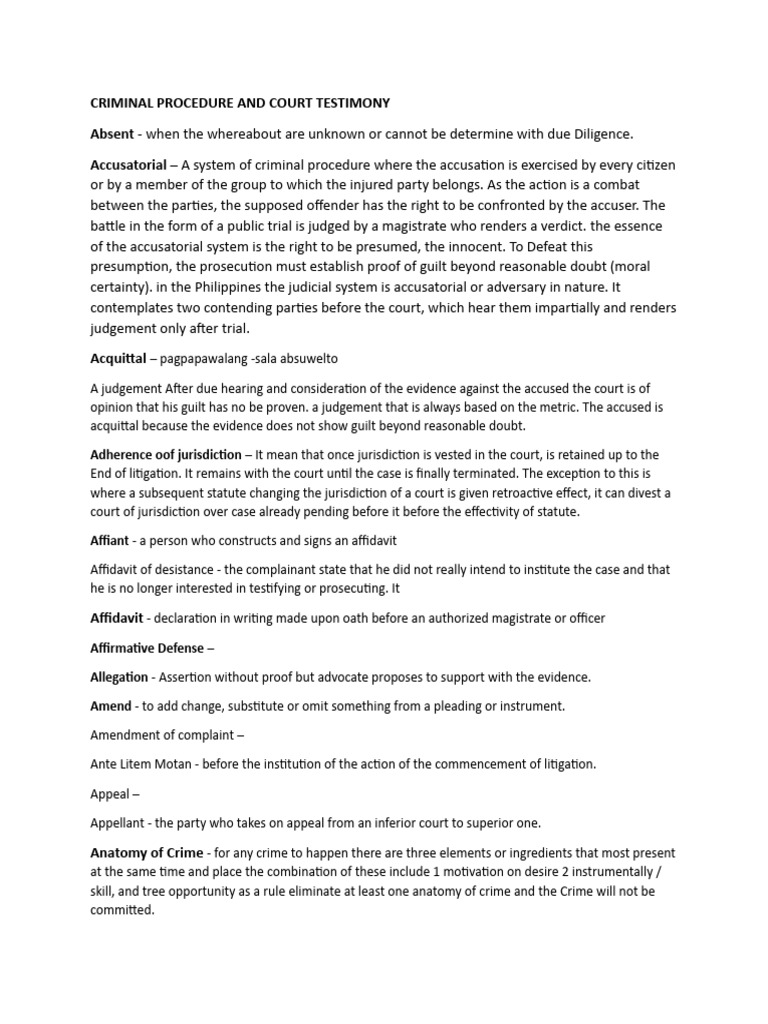 INTRONDUCTION TO PHILIPPINE CRIMINAL JUSTICE SYSTEM | PDF | Arrest ...