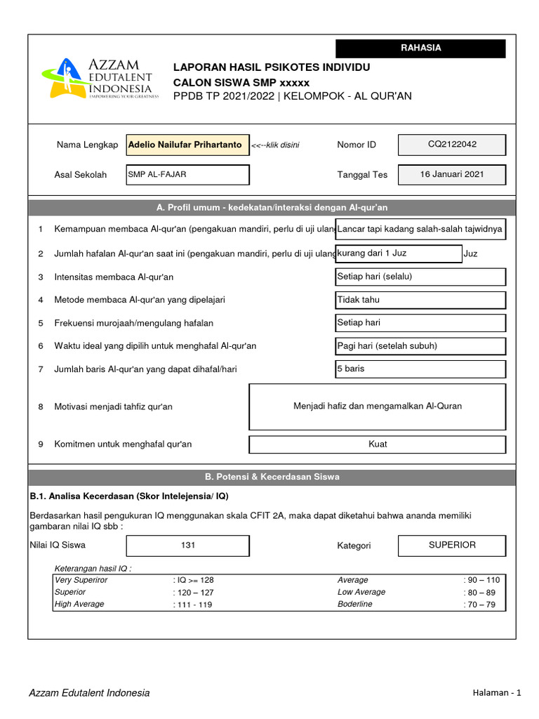 Contoh Profiling PDF | PDF