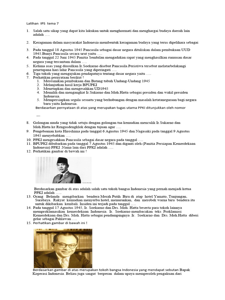 Latihan IPS Tema 7 | PDF