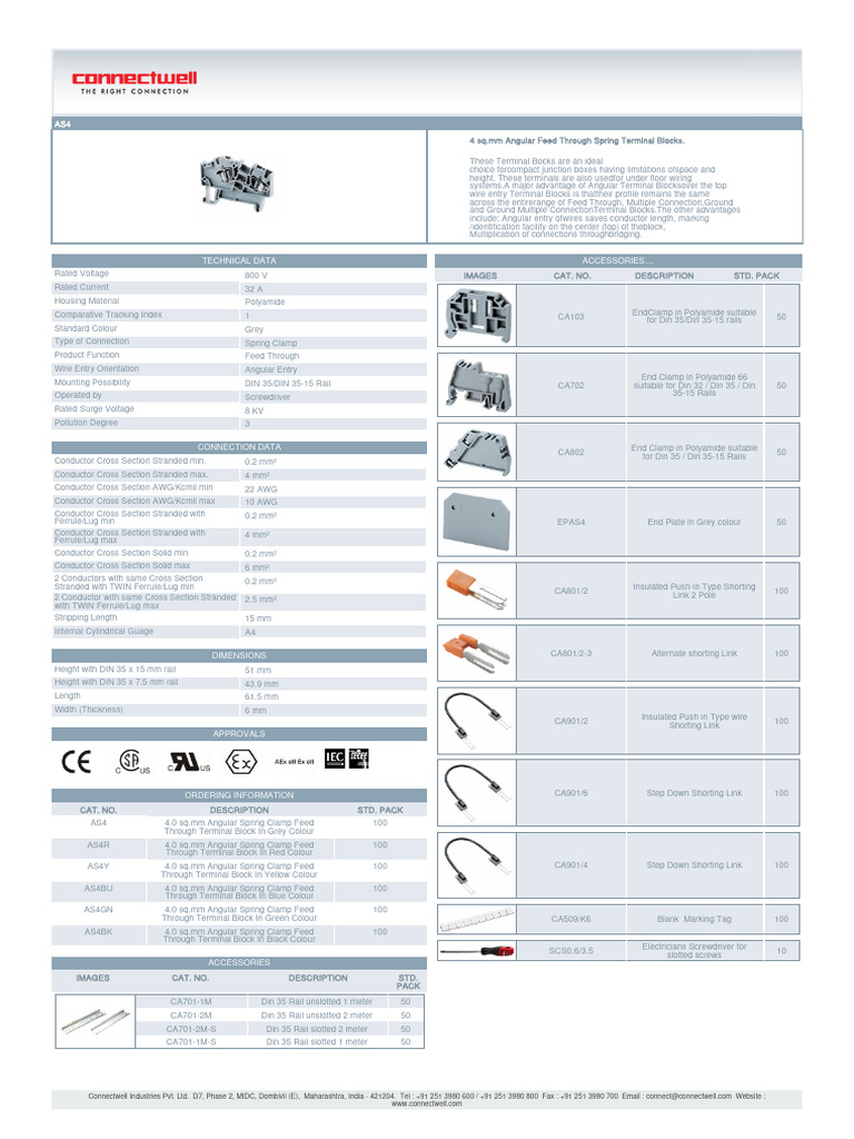 AS4 | PDF | Manufactured Goods | Electrical Components