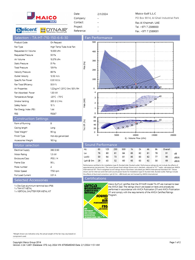 Manarco Smoke Extraction Material Submittal | PDF | Decibel | Electrical Engineering