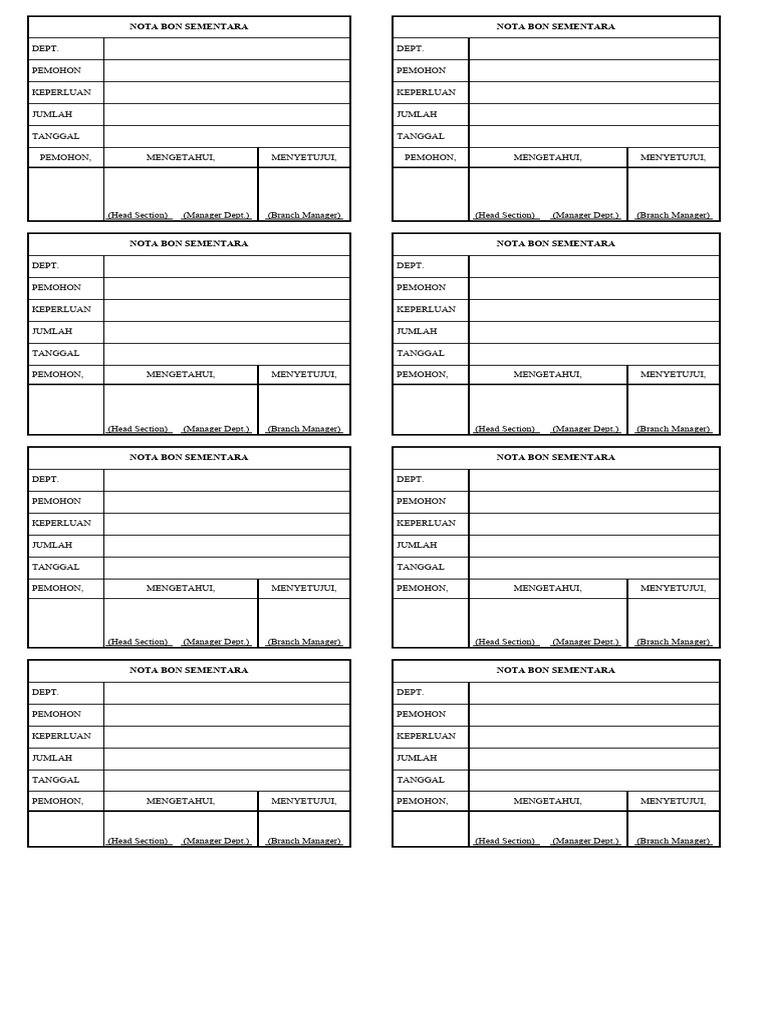 Nota Bon Sementara dan Persetujuannya | PDF
