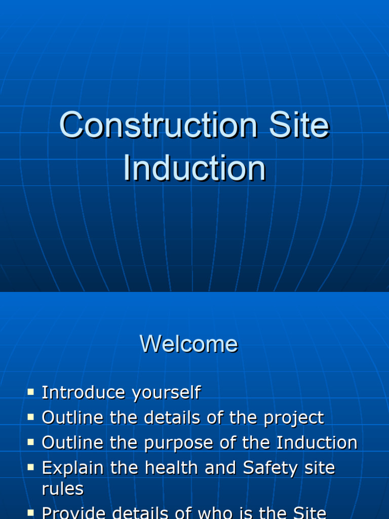 Construction Site Induction Guidelines | PDF | First Aid | Emergency