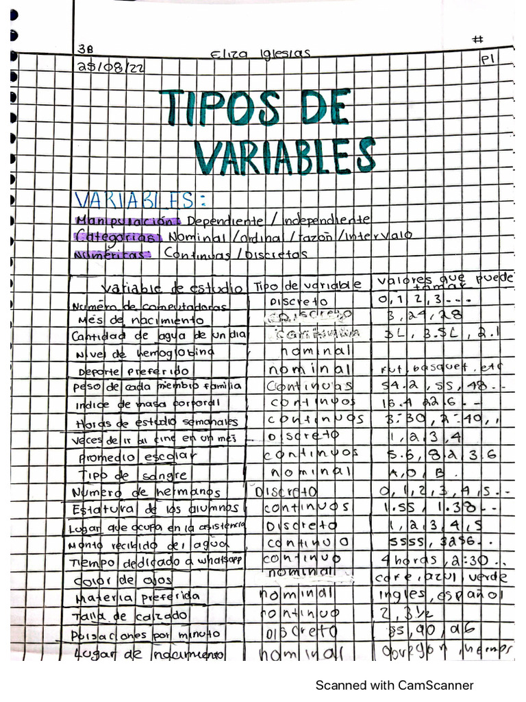 Tipos de Variables | PDF