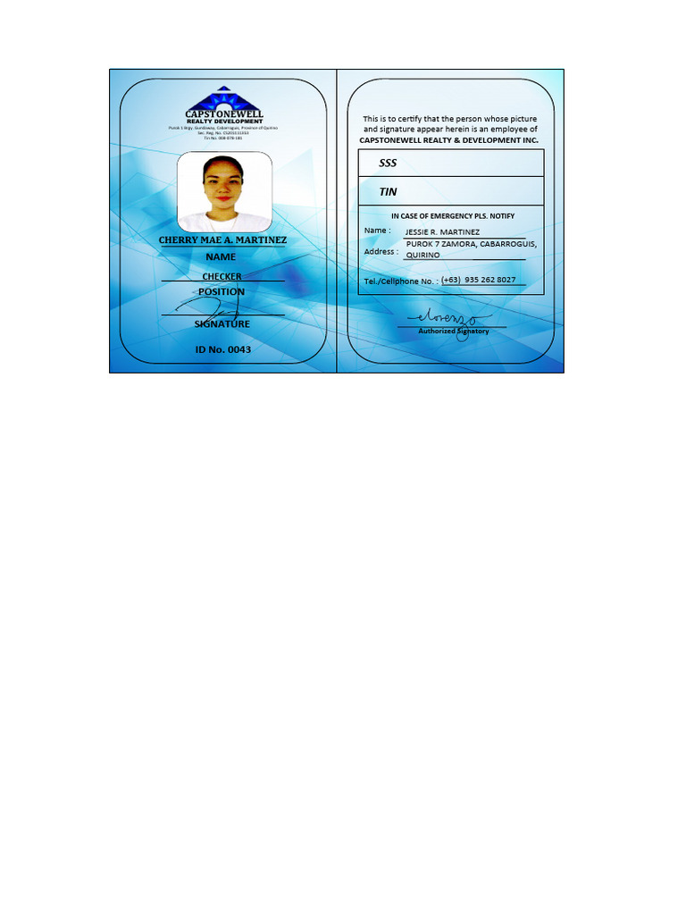 Id Layout - Cherry | PDF