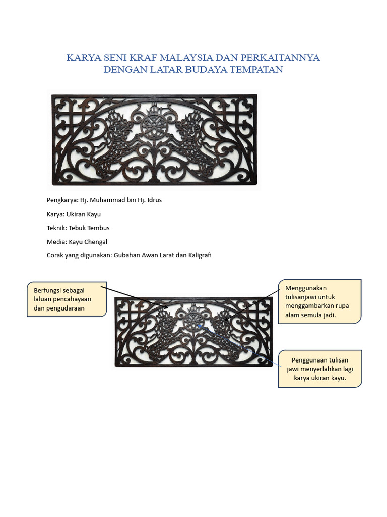 KARYA SENI KRAF MALAYSIA DAN PERKAITANNYA DENGAN LATAR BUDAYA TEMPATAN ...