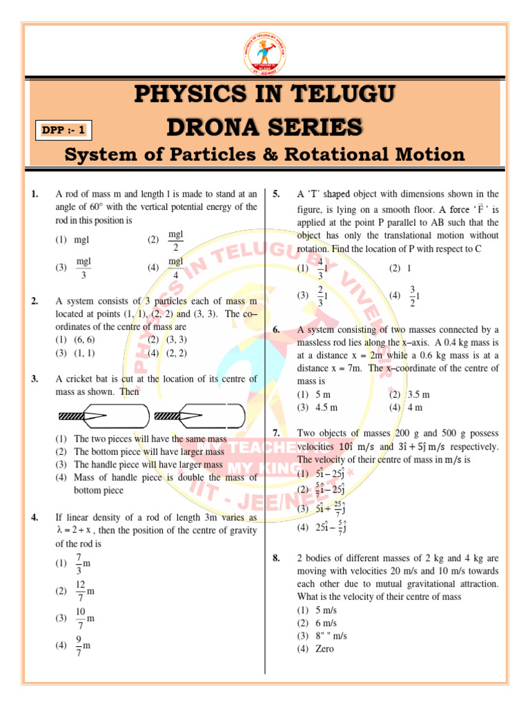 DPP-01 System of Particles and Rotational Motion | PDF | Metrology ...