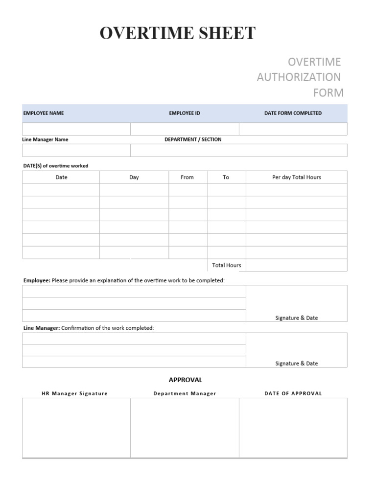 Overtime Form | PDF