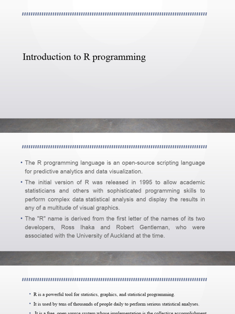 Introduction to R Programming | PDF | R (Programming Language ... Introduction to R Programming | PDF | R (Programming Language ...