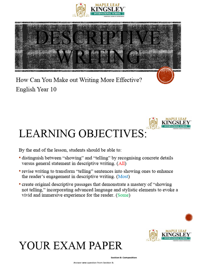 Descriptive Writing W4 | PDF | Metaphor | Adjective