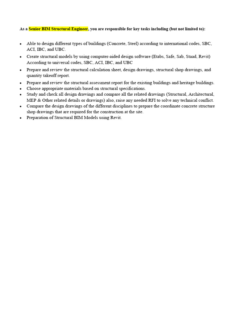 Structural Engineer Job Description | PDF