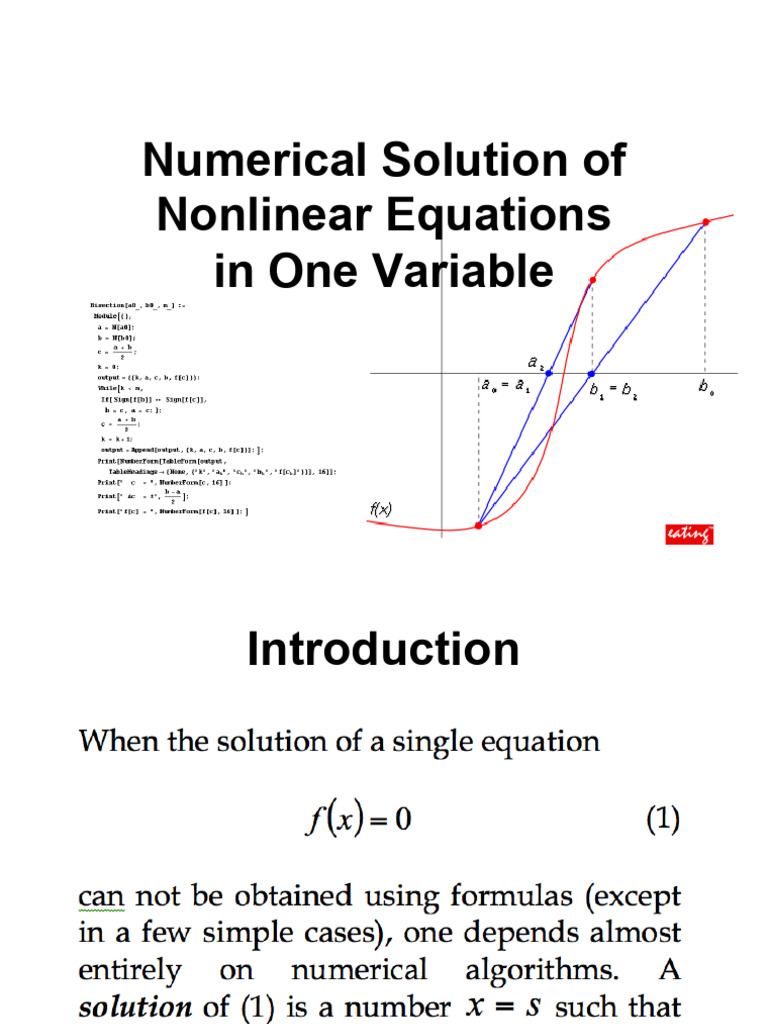 Nonlinear Equations in One Variable | PDF | Mathematical Objects ...