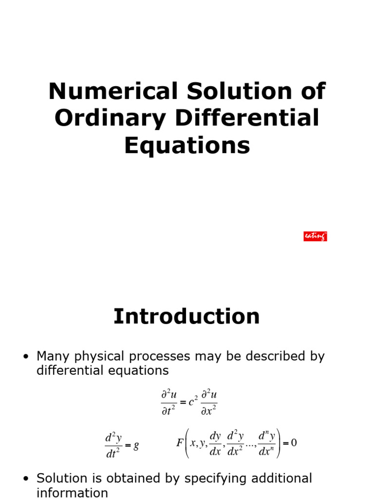 Numerical Solutions for ODEs | PDF | Differential Equations | Numerical Analysis