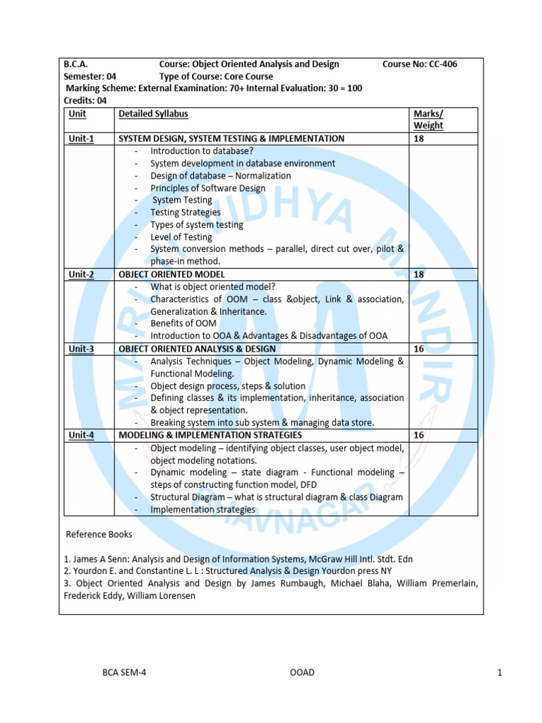 Ooad Unit 1 To 4 Pdf Software Testing Databases