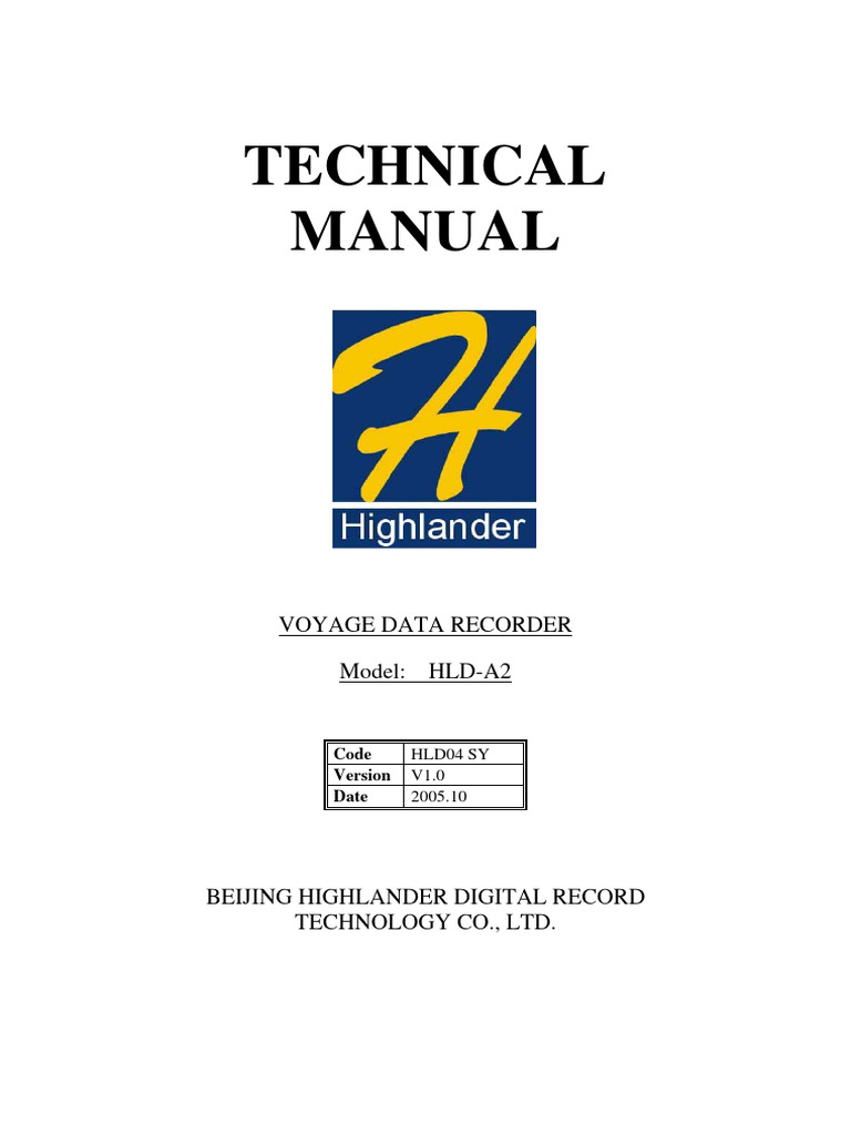 VDR HLD A2 - Technical Manual Full | PDF | Computer Network | Personal ...