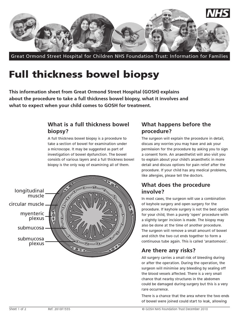Full Thickness Bowel Biopsy F1555 A4 BW FINAL Dec18 | PDF | Surgery ...