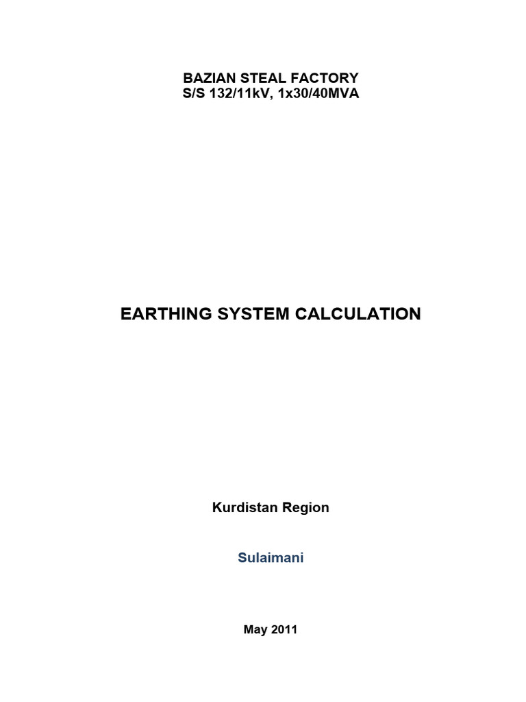 BSF Earthing System Calculation 1 | Download Free PDF | Electrical ...
