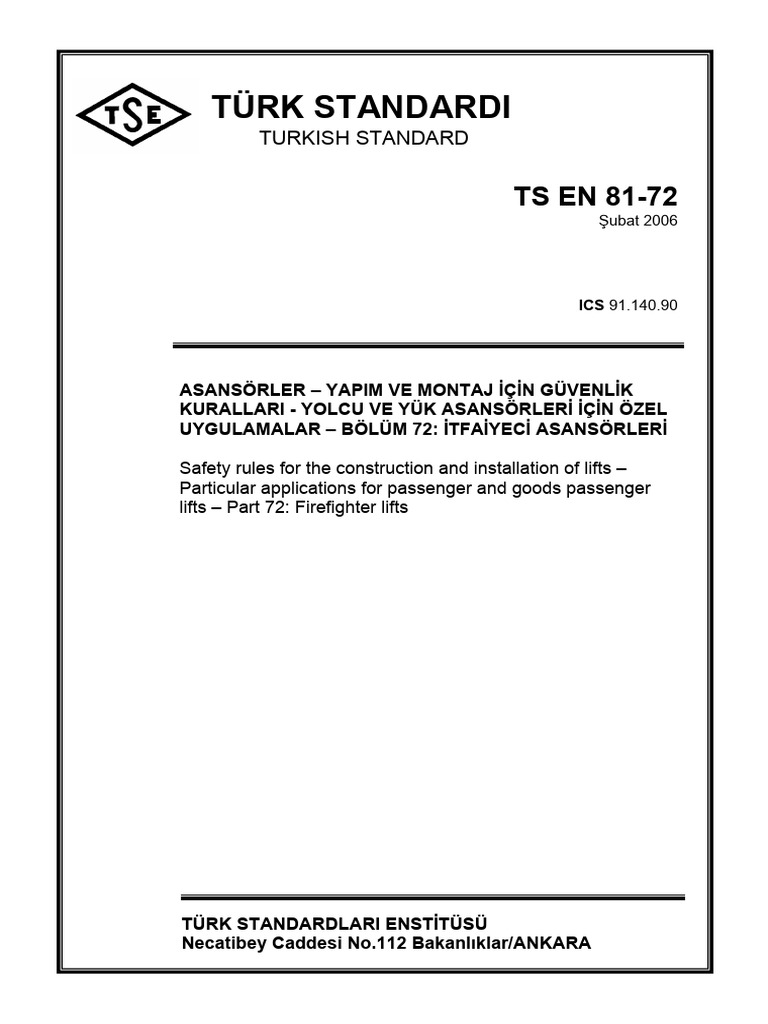 TS en 81-72 | PDF