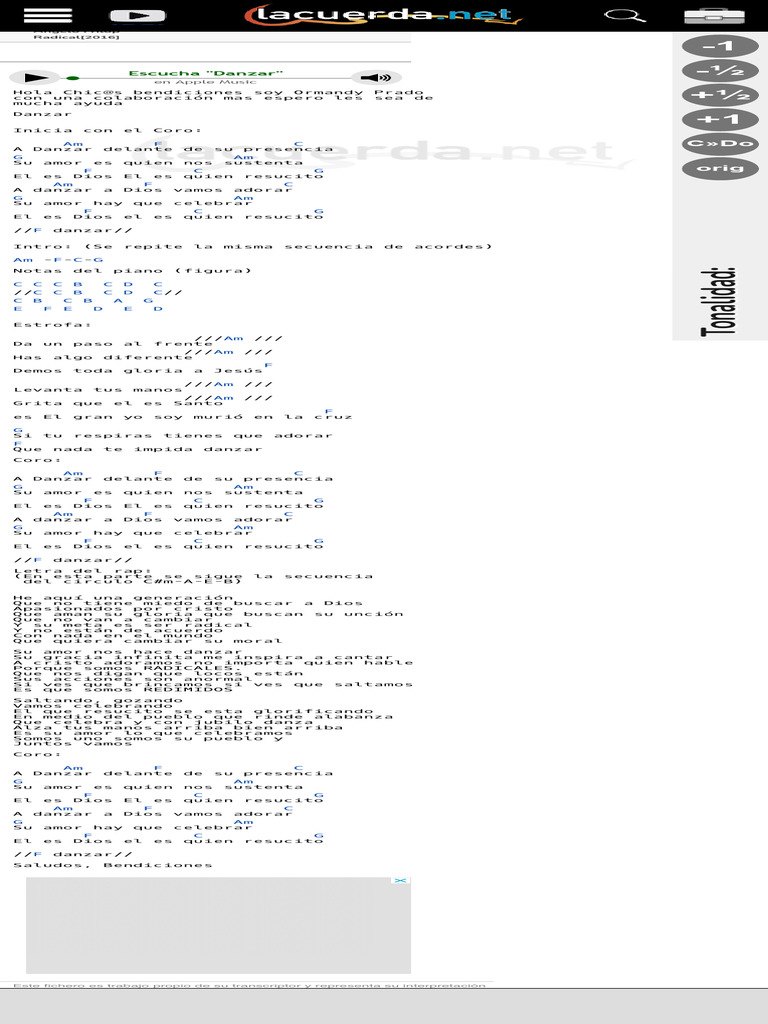 DANZAR, Barak Acordes | PDF